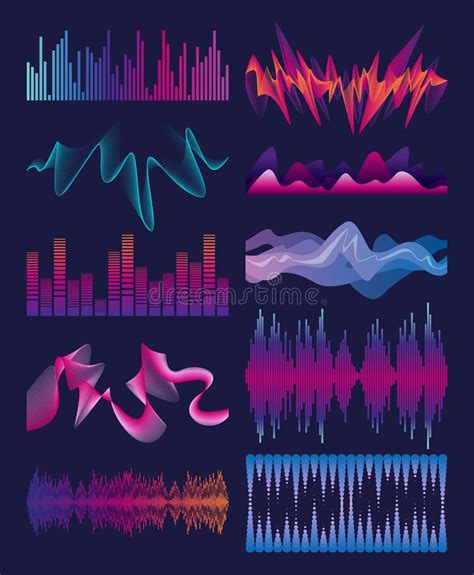 Sound Waves Equalizer Set Frequency Audio Waveform Music Wave Or