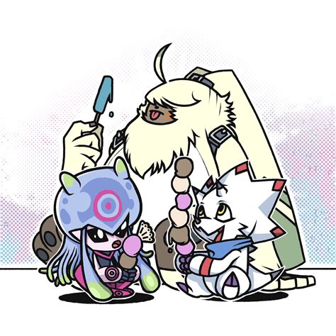 Angoramon Gammamon Jellymon Digimon Highres Digimon Creature