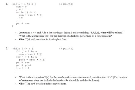 Solved For I To N Sum J I While J