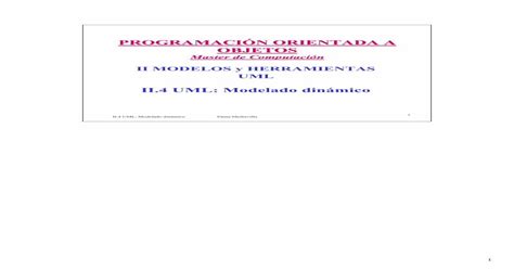 ProgramaciÓn Orientada A Objetos Istr 3 Ii4 Uml Modelado Dinámico Elena Mediavilla