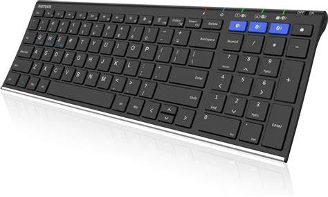 Arteck Hb192 Universal Bluetooth Keyboard Multi Device Stainless Steel Full Size Wireless