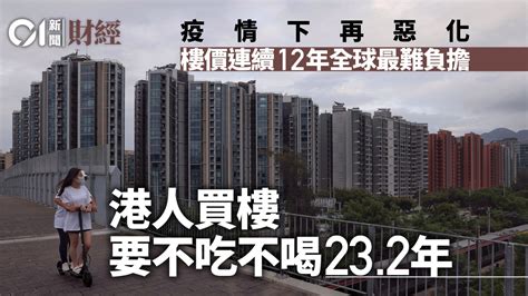 香港樓價連續12年全球最難負擔 不吃不喝23年方能置業