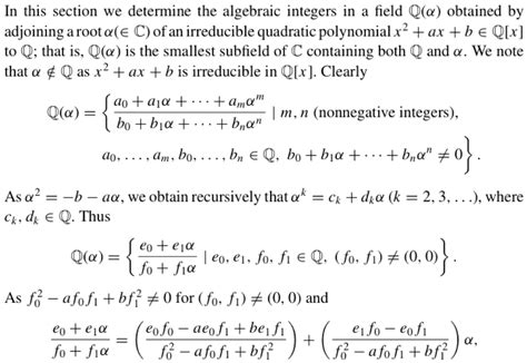 Quadratic Extension Fields Raskmath