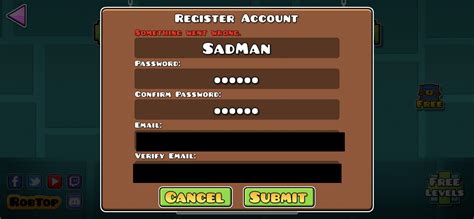 Account Error R Geometrydash