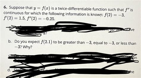 Solved Suppose That Y F X Is A Twice Differentiable Chegg Com