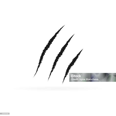 흰색 배경 스크래치 벡터 그림에 검은 발톱 이나 흉터 아이콘 갈고리 발톱에 대한 스톡 벡터 아트 및 기타 이미지 갈고리 발톱 고리 발톱 그런지 이미지 기법 Istock