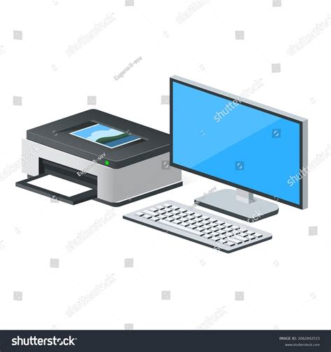 Volumetric Personal Computer System Unit Monitor Stock Vector Royalty Free 2062842515