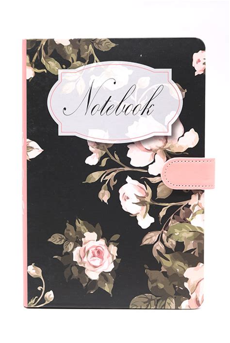ბლოკნოტი ყვავილებით მაგნიტური საკეტით