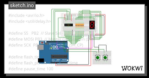 Mcu Spi 74595 7seg 2button Wokwi Esp32 Stm32 Arduino Simulator