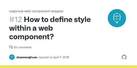 How To Define Style Within A Web Component · Issue 12 · Vuejsvue Web