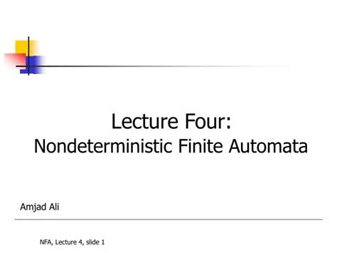 Ppt Lecture Four Nondeterministic Finite Automata Powerpoint