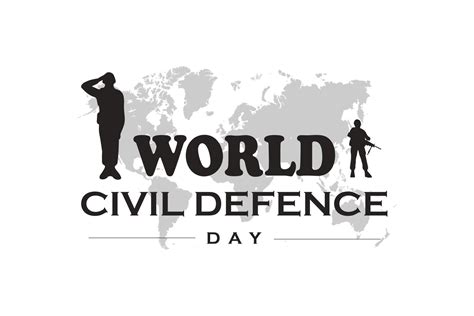World Civil Defense Day Army World Map Vector Designs Suitable For