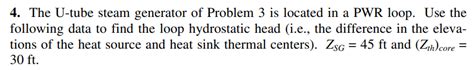4 The U Tube Steam Generator Of Problem 3 Is Located