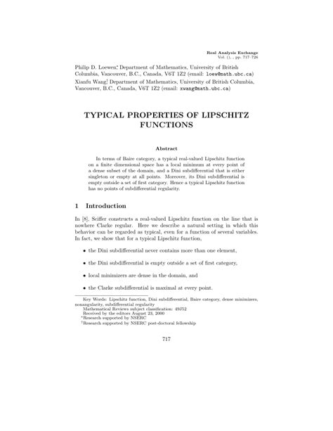 Pdf Typical Properties Of Lipschitz Functions