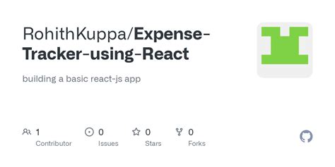 Github Rohithkuppa Expense Tracker Using React Building A Basic React Js App