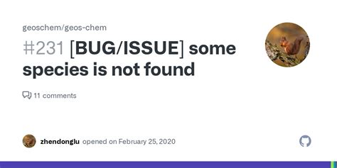 Bugissue Some Species Is Not Found · Issue 231 · Geoschemgeos Chem · Github