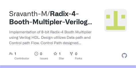 GitHub Sravanth M Radix 4 Booth Multipler Verilog HDL Implementation