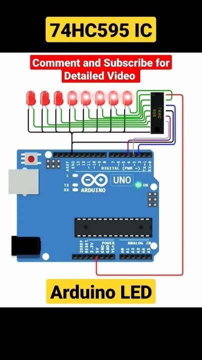 Arduino And 74hc595 Ic Led Control Ytshorts Arduino Youtube