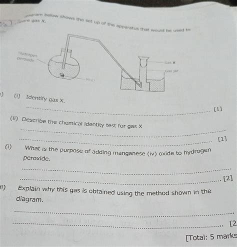 Solved Gare Gas X Verem Below Shows The Set Up Of The Apparatus Tha D