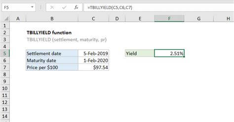 Excel TBILLYIELD Function Exceljet