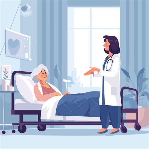 Premium Vector Femaledoctorandgirlvisitingpatientsenior