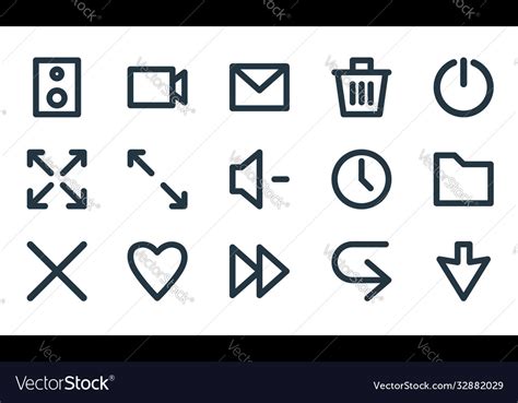 user interface line icons linear set quality line vector image
