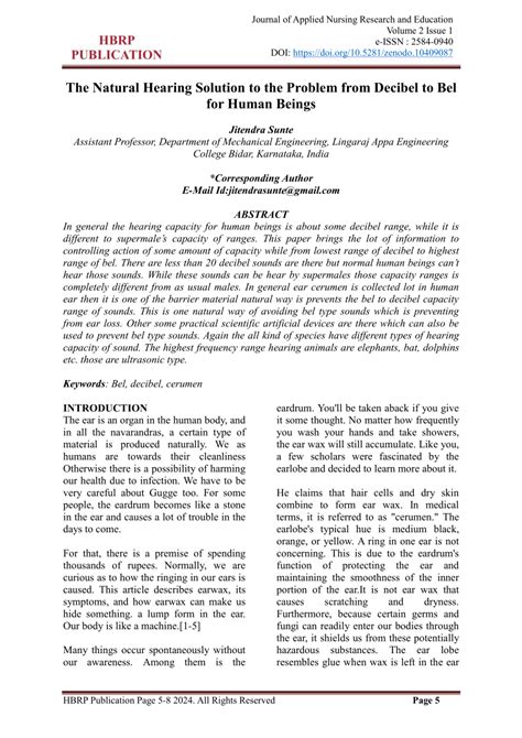 pdf the natural hearing solution to the problem from decibel to bel