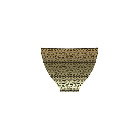 Triangles In Triangles Pattern Blk Gold Custom Bikini Swimsuit Model