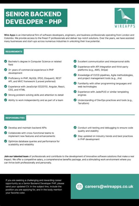 Senior Backend Developer Php Jobseekerlk