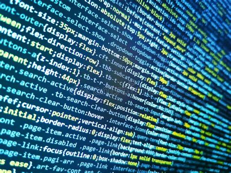 Web Server Data On A Monitor Abstract Source Code Background Letters Chars And Digits Stock