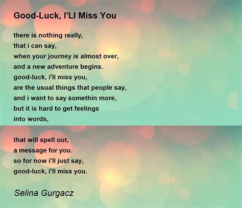 Goodbye And Good Luck Poems Farewell Wishes