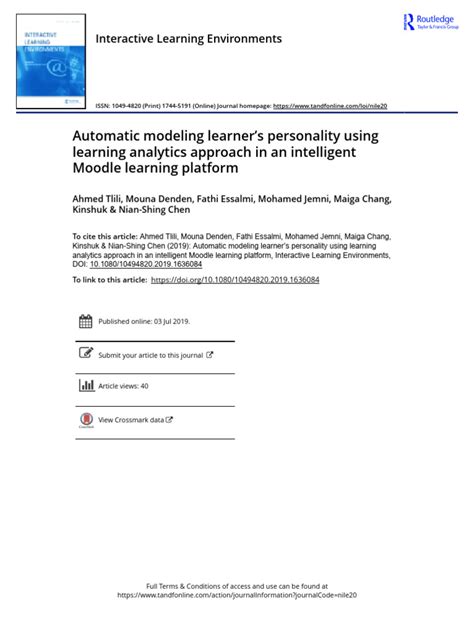 Automatic Modeling Learners Personality Using Learning Analytics