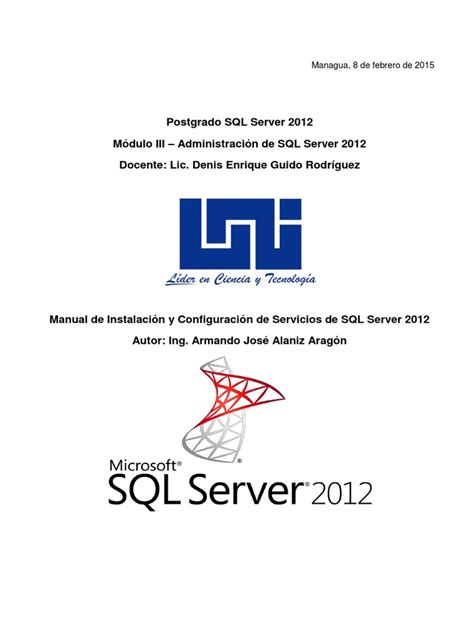 Manual De Instalacion Y Configuracion Sql Server 2012 Armando Alaniz