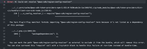 Aws Sdktoken Providers 34330 Depends On Undeclared Aws Sdkregion