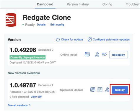 Update Redgate Clone Redgate Clone Product Documentation