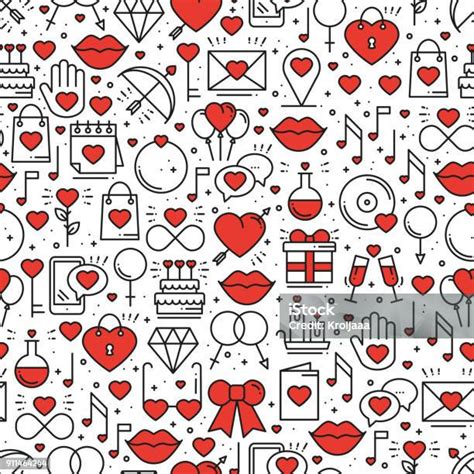 선 스타일에 사랑 기호로 완벽 한 패턴입니다 발렌타인 하루입니다 심장 부부 관계 데이트 결혼 로맨틱 사랑 테마를 사랑 해요 벡터 일러스트입니다 배경입니다 결혼식에 대한 스톡