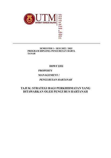 Asg 2353 1 An Assignment On The Subject Of How To Promote Your Property Scho Ol OfProf