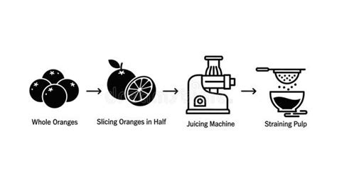 Orange Juice Making Process Infographic Icons Stock Vector