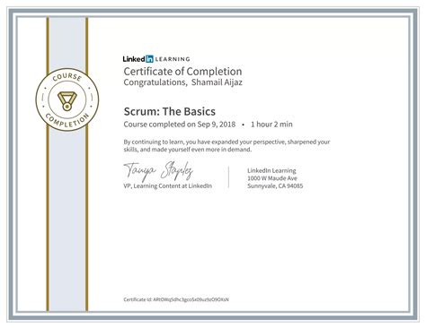 Certificate Ofcompletion Scrum The Basics Pdf