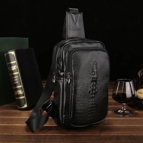 Leather Mens Cool Sling Bag Crossbody Bag Chest Bag For Men Mens Leather Sling Bag Bags Mens