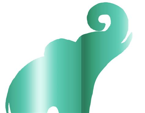 手绘卡通绿色底纹大象剪影素材 包站长