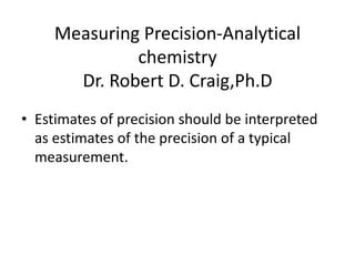 Measuring Precisionchm Excell Lab PPTX