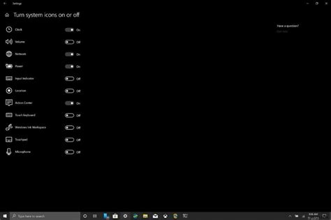 How To Turn System Icons On And Off In Windows 10