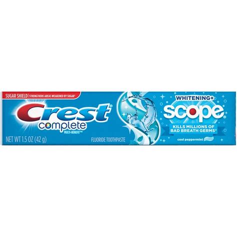 Crest Complete Whitening Scope Cool Peppermint Toothpaste 1 5 Oz