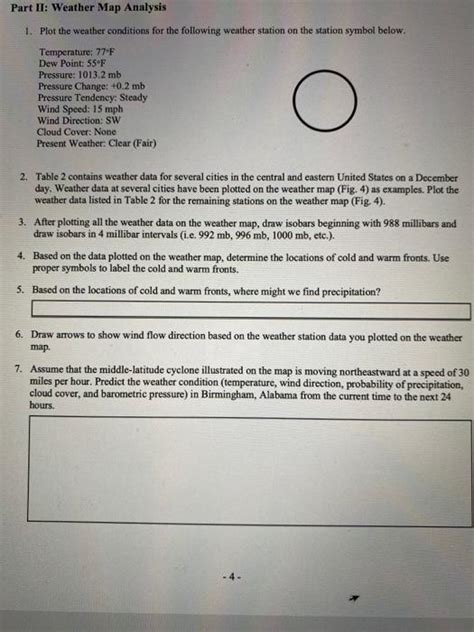 Solved Part II Weather Map Analysis 1 Plot The Weather Chegg Com