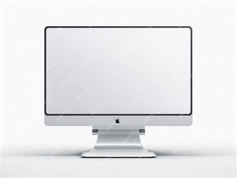 Premium Photo Realistic Computer Monitor Silver Frame Isolated Vector Illustration