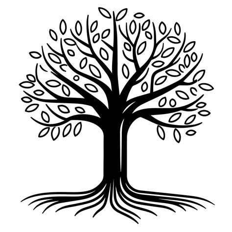 Illustration Of A Tree With Roots Outline Icon Ideal For Nature And Ecology Designs 45916258