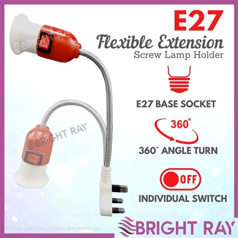 E27 Flexible Extension Screw Lamp Holder Bulb Holder Screw Socket Base Type Led Light Extender