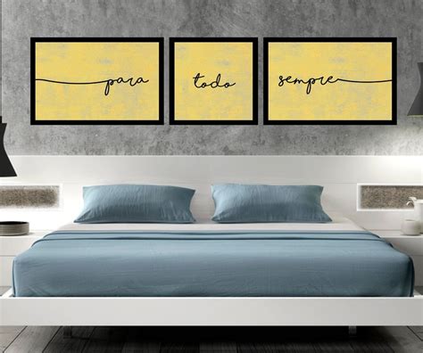 3 Quadros Decorativos Frases Para Todo Sempre Casal Moldura