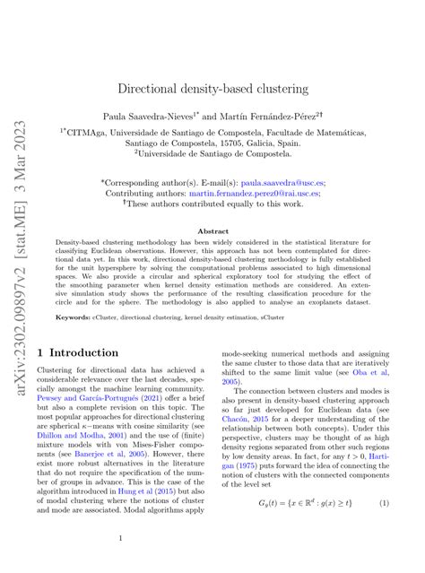 Pdf Directional Density Based Clustering